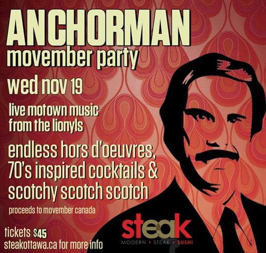 Win tickets to the Anchorman Movember Party · OttawaStart.com