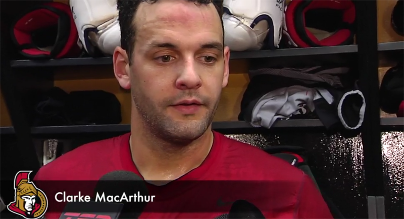 Clarke MacArthur returns to Senators lineup · OttawaStart.com